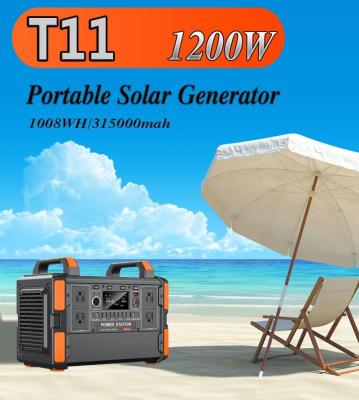 China 2025 New Portable Power Station 1200W With Home Energy Storage 1008Wh LiFePO4 Battery Solar Generator For Outdoor Camping for sale