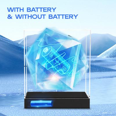 China 3D Hologram LED Fan Christmas 20CM High Resolution Acrylic Protective Cover Indoor Use Fast Delivery Supermarket Bar OEM for sale