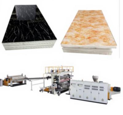 China 30 Meters Line Length UV Board Extrusion Line Twin Screw Extruder Water Cooling System for sale