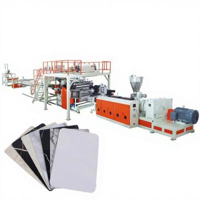 China PVC Marble UV Board Extrusion Line With High Torque Twin Screw Extruder Integrated UV Coating Unit for sale