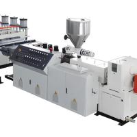 China Industrial PVC Pipe Extrusion Machine With Conical Twin Screw Automatic Belling Machine for sale