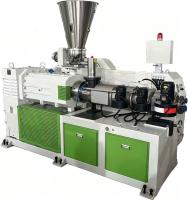 China 65/132 mm Screw Diameter Conical Twin Screw Extruder with Touch Screen Control and 150-250 kg/h Output Capacity for sale