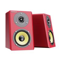China Red 2.0 Bookshelf Speakers with Dual 3-inch Units 20W Power Output for Home Theater and PC Audio for sale