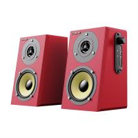 China Red 2.0 Bookshelf Speakers with Dual 3-inch Units 20W Power Output for Home Theater and PC Audio for sale