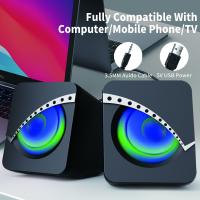 China OEM 2.0 PC Speakers 2 x 3W Power 60Hz-20KHz Frequency Black Desktop Audio System for sale