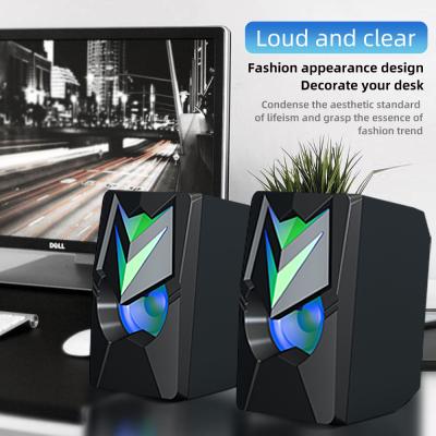 China DC 5V 2.0 PC Speakers with 3W Power Output and 60Hz-20KHz Frequency Response for Laptop Tablet Audio for sale