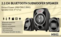 China 2.1 Multimedia Speaker System with 4-inch Subwoofer, 30W Power and Bluetooth Connectivity for sale