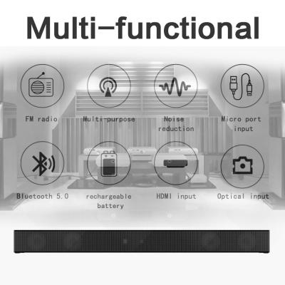 China FM Radio Soundbar with 20Hz-20kHz Frequency Response, Bluetooth 5.0 and Built-in FM Tuner for Home Theater Systems for sale