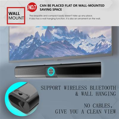 China Black 10M Wireless Bluetooth 5.0 Soundbar with FM Radio 87.5-108MHz and Multiple Sound Modes for sale