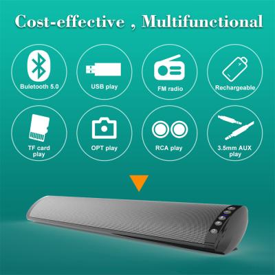 China 2.0 Channel Bluetooth Soundbar Speaker with 60Hz-20KHz Frequency Response and Multiple Input Options for sale