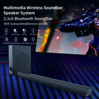 China 100W Bluetooth Soundbar with Subwoofer 20Hz-200Hz Frequency Response, Remote and Touch Control for Home Theater for sale