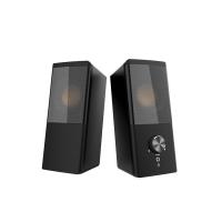 China 2.0 PC Speakers with 2 x 3W Power Output and 60Hz-20KHz Frequency Response - Black Multimedia Stereo Audio System for sale