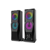 China DC5V 2.0 Channel PC Gaming Speakers with RGB Lighting, 60Hz-20KHz Frequency Response and 2x3W Power Output for sale