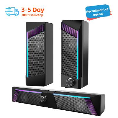 China Desktop Gaming Speakers with Rich Bass USB Powered Portable RGB Computer Volume Control for sale