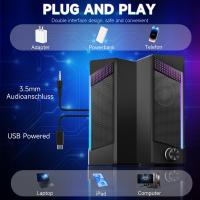 China Desktop Gaming Speakers with Rich Bass USB Powered Portable RGB Computer Volume Control for sale