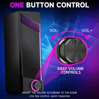 China Desktop Gaming Speakers with Rich Bass USB Powered Portable RGB Computer Volume Control for sale