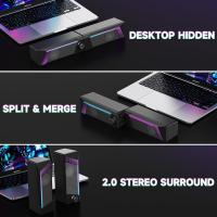 China Desktop Gaming Speakers with Rich Bass USB Powered Portable RGB Computer Volume Control for sale