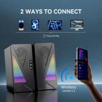 China USB 2.0 Computer Gaming Speakers For PC Desktop Subwoofer Wired Blue Tooth Speaker for sale