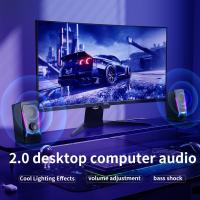 China CO707 Gaming RGB Desktop Speakers 2.0 Channel USB Powered Stereo for Computer Desktop for sale