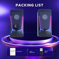 China CO707 Gaming RGB Desktop Speakers 2.0 Channel USB Powered Stereo for Computer Desktop for sale