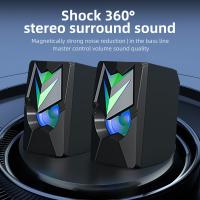China PC Table Wired Stereo Subwoofer With Led Rgb Light And Frequency Range 20Hz-20KHz for sale