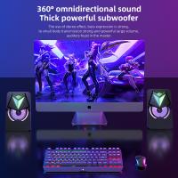 China PC Table Wired Stereo Subwoofer With Led Rgb Light And Frequency Range 20Hz-20KHz for sale