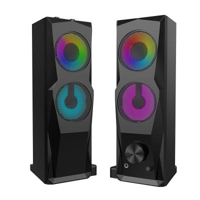 China Multimedia Portable 2.0 Channel USB PC Powered RGB Gaming Computer Speakers for CKD SKD for sale