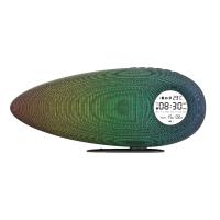 China SM-2402 Shark Tooth Wireless Clock Speaker with 20W Output and 2200mAh Battery - RGB Lighting, Bluetooth, FM Radio for sale