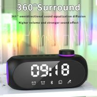 China Digital Display Dual Alarm Clock Speaker with 2.0 Channel Wireless Audio for Home and Office Use for sale