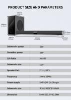 China HJ-205A 40W Bluetooth Soundbar with 2.1 Channel Surround Sound and Multiple Input Options for Home Theater for sale