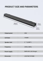 China 30W Bluetooth 5.0 Soundbar for TV and PC - 560mm Portable Speaker with 2500mAh Battery for sale