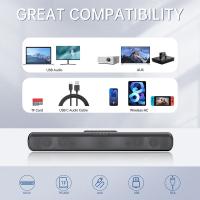 China 2500mAh 3.7V Battery TV Sound Bar with Subwoofer, Bluetooth 5.0 and RGB Lighting - 560mm Length for sale