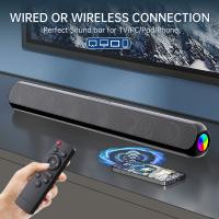 China 2500mAh 3.7V Battery TV Sound Bar with Subwoofer, Bluetooth 5.0 and RGB Lighting - 560mm Length for sale