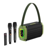 China Model 4120 HIFI Sound KTV Bluetooth Speaker with 2 Wireless Microphones and LED Lights for sale
