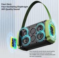 China Model 4120 HIFI Sound KTV Bluetooth Speaker with 2 Wireless Microphones and LED Lights for sale