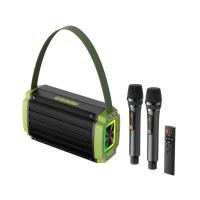 China Model 4120 HIFI Sound KTV Bluetooth Speaker with 2 Wireless Microphones and LED Lights for sale