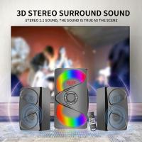 China USB/SD/FM/BT/Remote Control Speaker Active Surround Audio Subwoofer with LED Light and Wood Design for sale