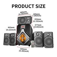 China 5.1 Channel Home Theater Speaker System with 90W Output Power, USB/SD/FM Support and Apt-x Audio Technology for sale