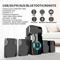 China 5.1 Channel Home Theater Speaker System with Wooden Cabinet, USB/SD/FM Input and Remote Control for Home Entertainment for sale