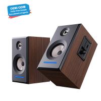 China Active Brown BT 5.0 Wireless Bookshelf Speaker S-63 featuring TWO-WAY Audio Crossover for sale