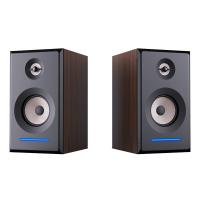 China Active Brown BT 5.0 Wireless Bookshelf Speaker S-63 featuring TWO-WAY Audio Crossover for sale