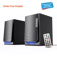 China S-94 2.0CH Wireless Bookshelf Speakers 145x194x237mm Wooden Cabinet with Bluetooth USB Coaxial FM Remote Control for sale