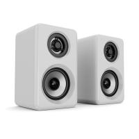 China Piano Gloss White Active BT 2.0 Channel PC Gaming Speakers With Headphone And Mic Jack for sale