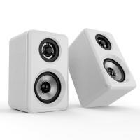 China Piano Gloss White Active BT 2.0 Channel PC Gaming Speakers With Headphone And Mic Jack for sale