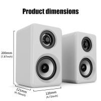 China Piano Gloss White Active BT 2.0 Channel PC Gaming Speakers With Headphone And Mic Jack for sale