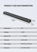 China Black 2000mA TV Soundbar Speaker DC 5V with 5W×2 Power and FM Radio Wireless Connectivity for sale