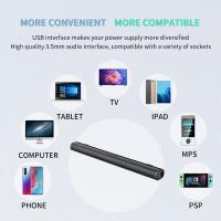 China Black 2000mA TV Soundbar Speaker DC 5V with 5W×2 Power and FM Radio Wireless Connectivity for sale