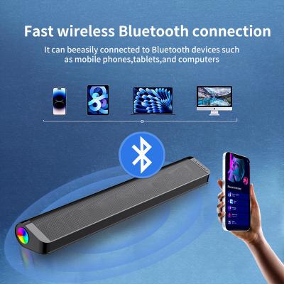 China 2.0 Channel TV Soundbar Speaker with 20W Power and 2000mAh Battery - Bluetooth, Aux, RCA Inputs for sale