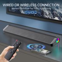 China 2.0 Channel TV Soundbar Speaker with 20W Power and 2000mAh Battery - Bluetooth, Aux, RCA Inputs for sale