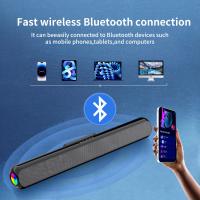 China 2.0CH TV Soundbar Speaker with 2000mA Battery and 5W×2 Output - Bluetooth, RCA, Aux, TF Card Connectivity for sale